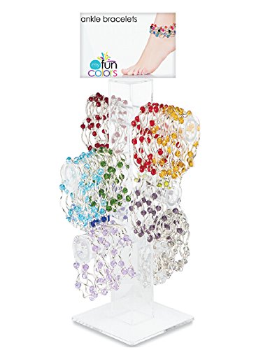 FixtureDisplays® Plexiglass Acrylic 8-bar Bracelet Display Rack Tabletop Jewelry Necklace Display 15398