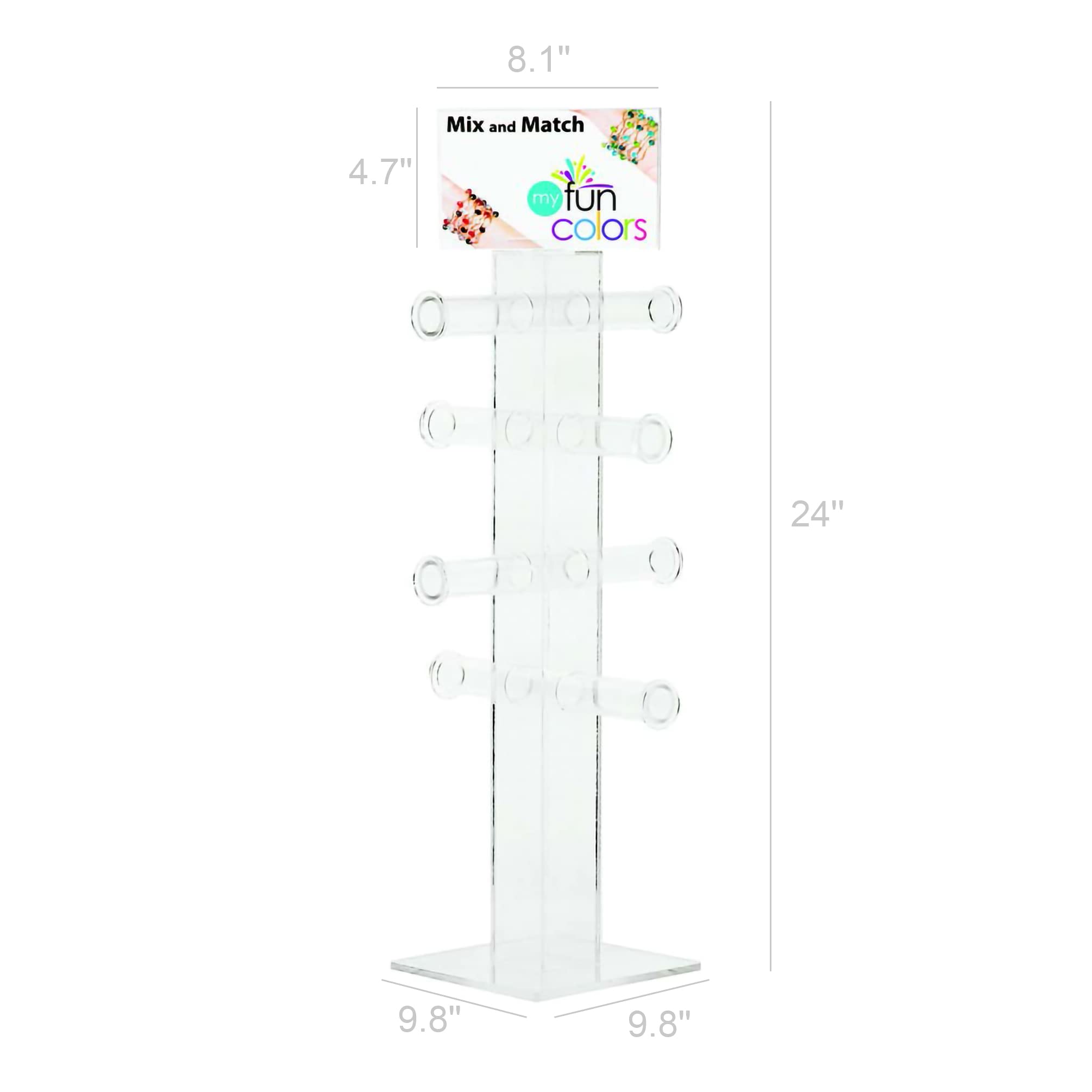 FixtureDisplays® Plexiglass Acrylic 8-bar Bracelet Display Rack Tabletop Jewelry Necklace Display 15398