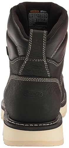 KEEN Utility Men's Cincinnati 6” Composite Toe Waterproof 90 Degree Heel Heavy Duty Work Boots, Black/Sandshell, 11