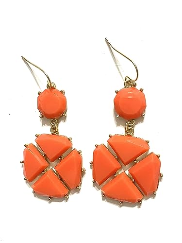 Tangerine orange dainty delicate acrylic cabachon DANGLE EARRING Material Acrylic plastic lucite plexiglass tmcryatal bling