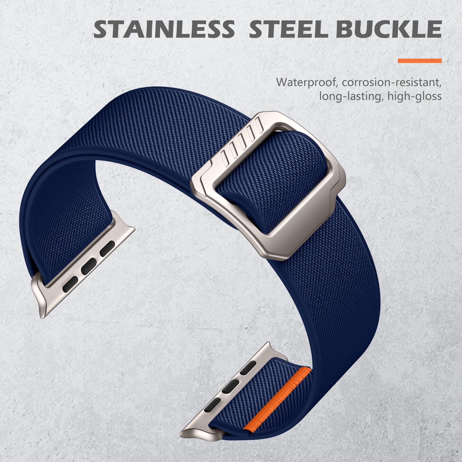 SNBLK Elastic Sport Bands Compatible with Apple Watch Ultra 2 Band/Ultra Band 49mm, iWatch Series 10/9/8/7/6/5/4/3/2/1/SE 42mm/44mm/45mm/46mm/49mm Stretchy Nylon Solo Loop Wide Replacement Strap Men Women
