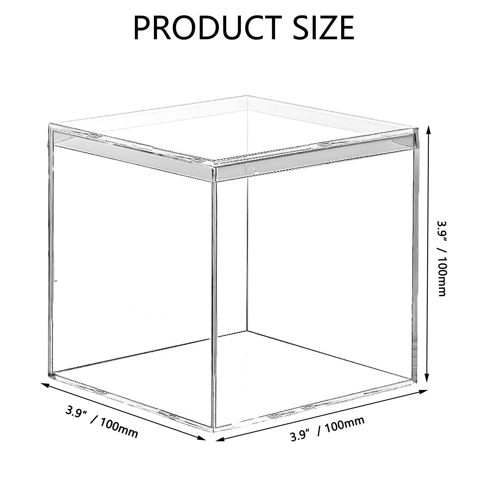 Copzievkae 4 Pack Clear Acrylic Boxes - 3.9x3.9x3.9 Inch, Display, Storage Box for Candy Jewelry