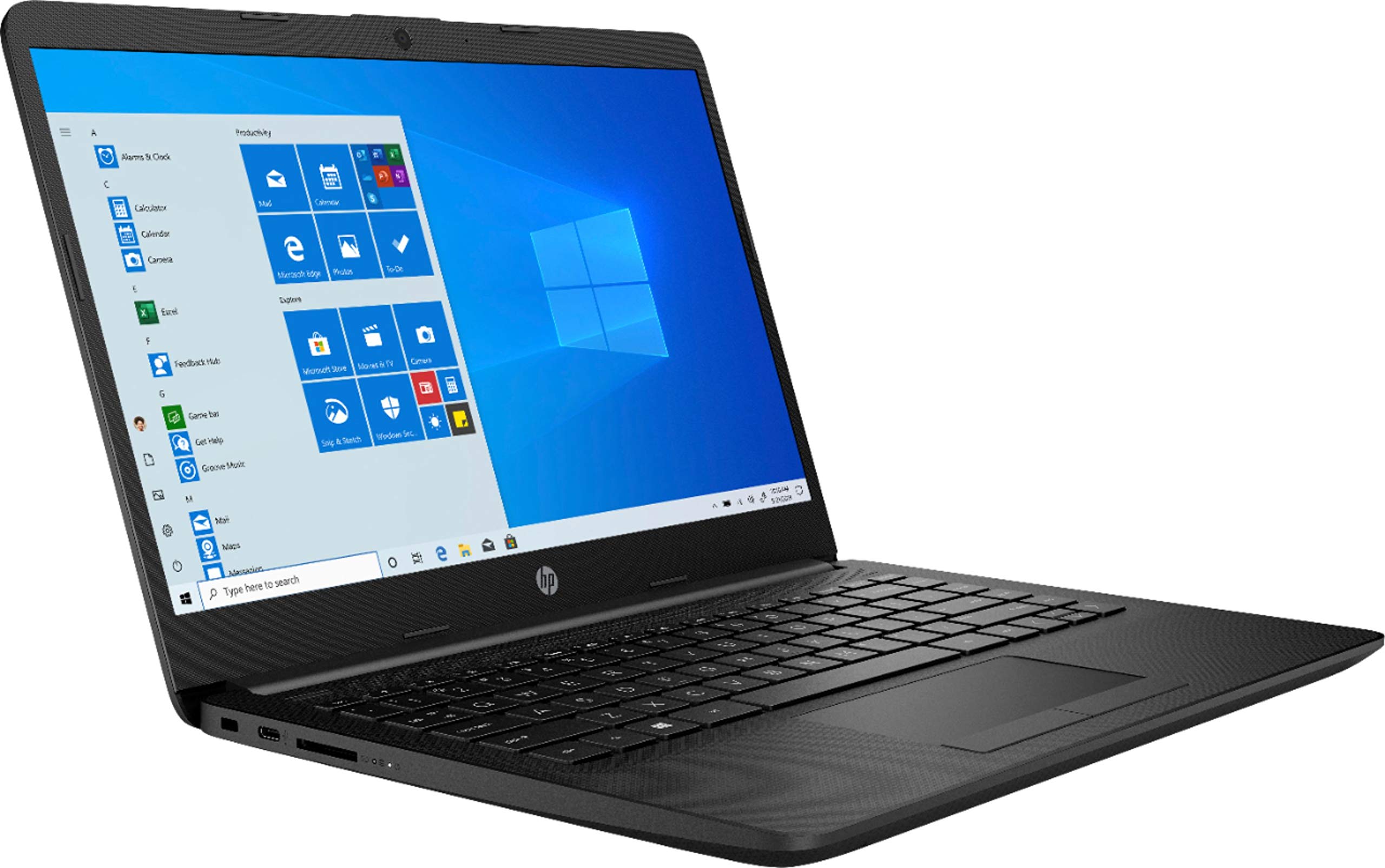HP 14 inch HD Slim and Light Laptop, AMD Athlon Silver 3050U Processor, 4GB RAM, 128GB SSD, AMD Vega 3, HDMI, Wi-Fi, Bluetooth, Webcam, Windows 10 S, Black, W/ IFT Accessories, 14-dk100x