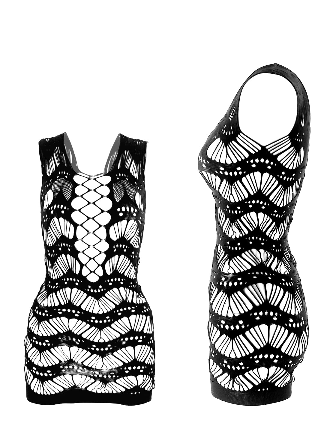 LEMON GIRL 6 Pieces Women's Fishnet Lingerie Top Mesh Babydoll Chemises Dress General Size