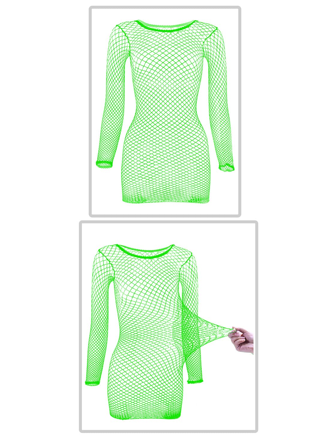 LEMON GIRL 6 Pieces Women's Fishnet Lingerie Top Mesh Babydoll Chemises Dress General Size