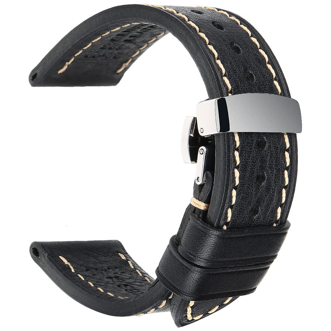 REZERO Leather Watch Bands, Handmade Watch Straps, Italian Top Grain Soft Leather Watch Bands Replacement, Vegetable-Tanned & Oil-Waxed Watch Bracelets 18/19/20/21/22/23/24/26mm for Men, Women