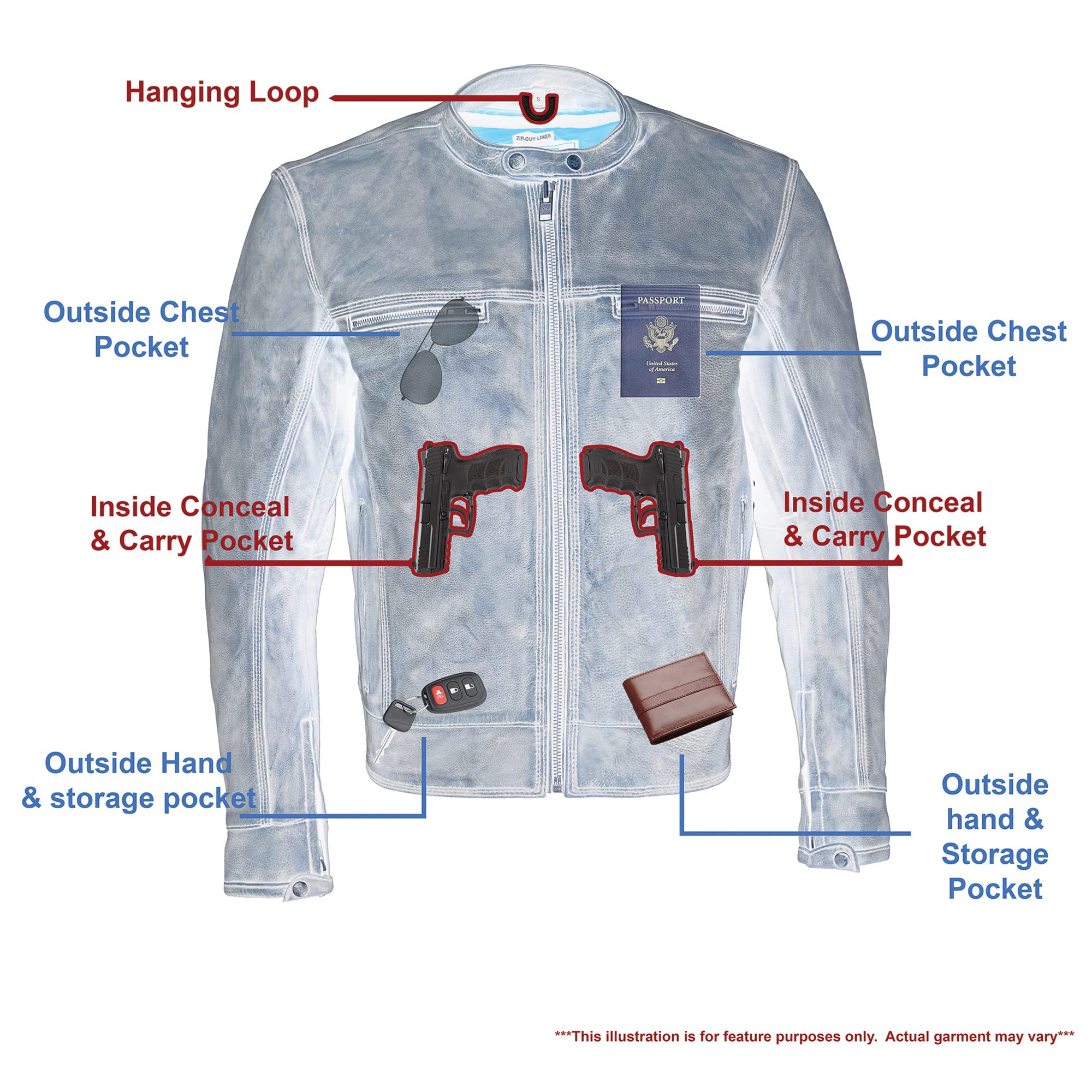 Milwaukee Leather Men's Distressed Scooter Jacket w/Venting Distressed Brown (Medium)