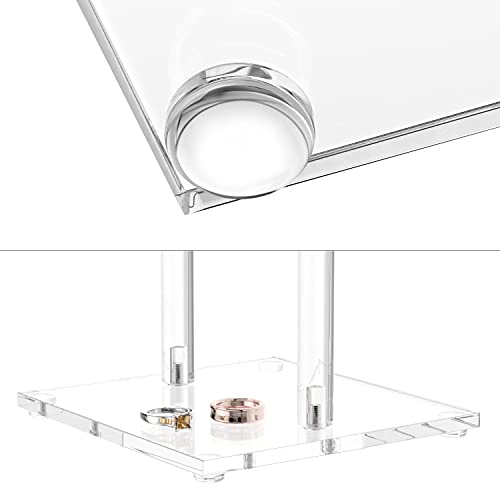 HIIMIEI Jewelry Stand Organizer 2 tier Acrylic tabletop Jewelry Tower Display for Necklaces Bracelets Earrings