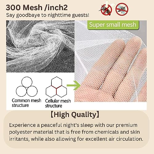 Zufio Mosquito Net for Bed, Extra-Long Bed Canopy for Girls 12.5M Coverage Mosquito Bed Net Essential Summer Netting Cover for Home Outdoor& Trip (A-White Dome)