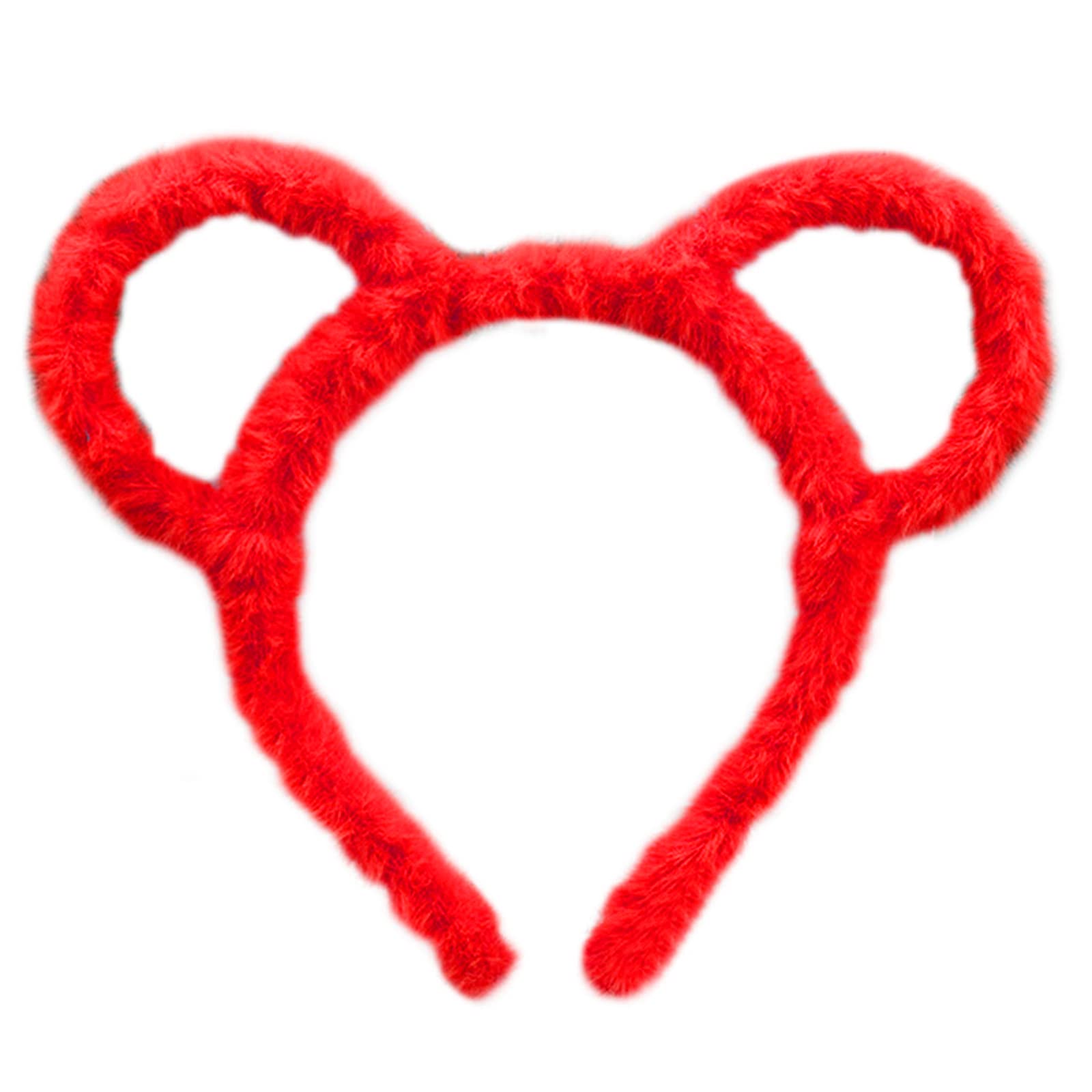 Women Winter Thick Plush Headband Round Mouse Bear Ears Makeup Hair Hoop Bandana Barrettes Black Girls