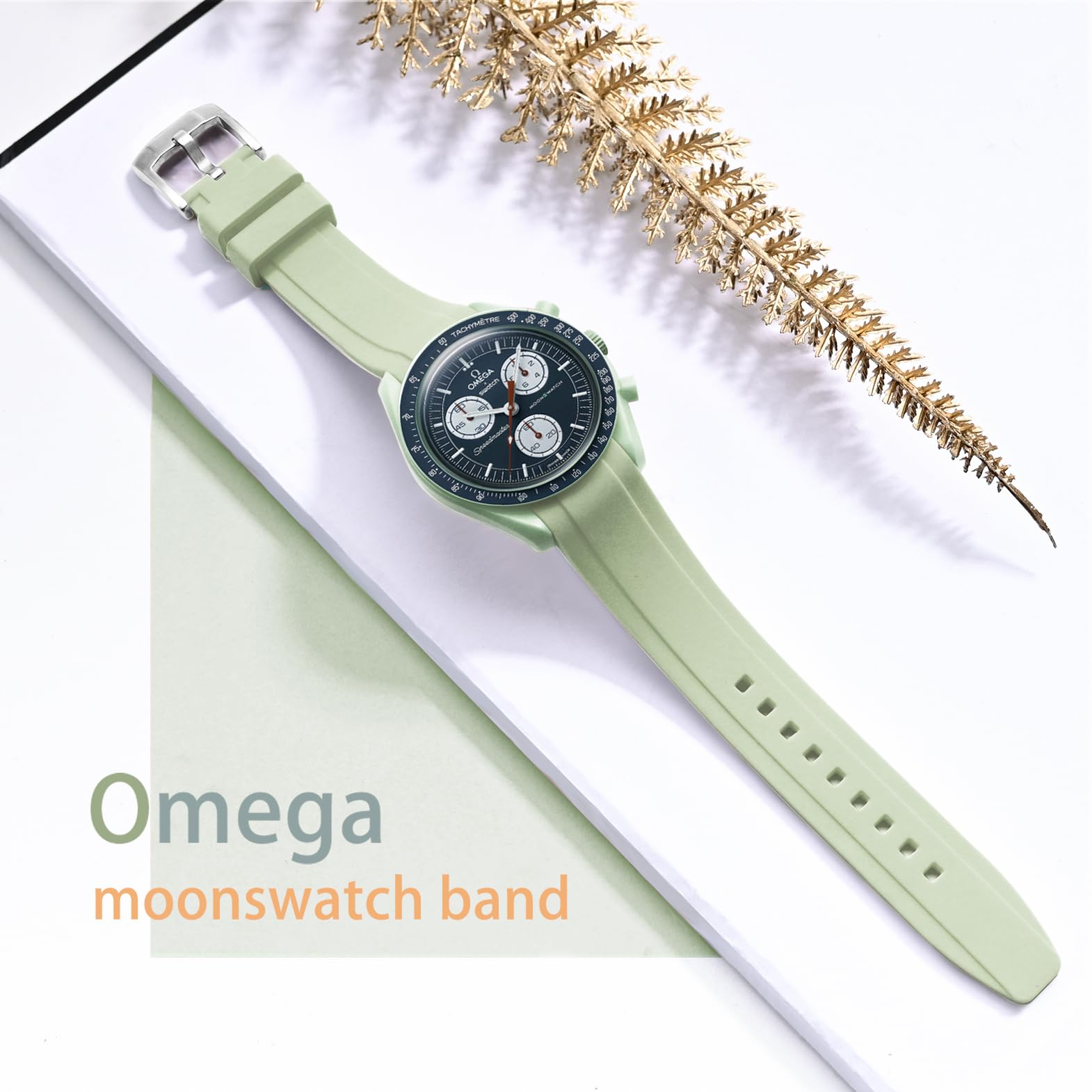 Tovimall Bands for Moonswatch Watch,Curved No Gap Silicone Strap,Compatible with Omega X Swatch Moonswatch Speedmaster 20mm Watch