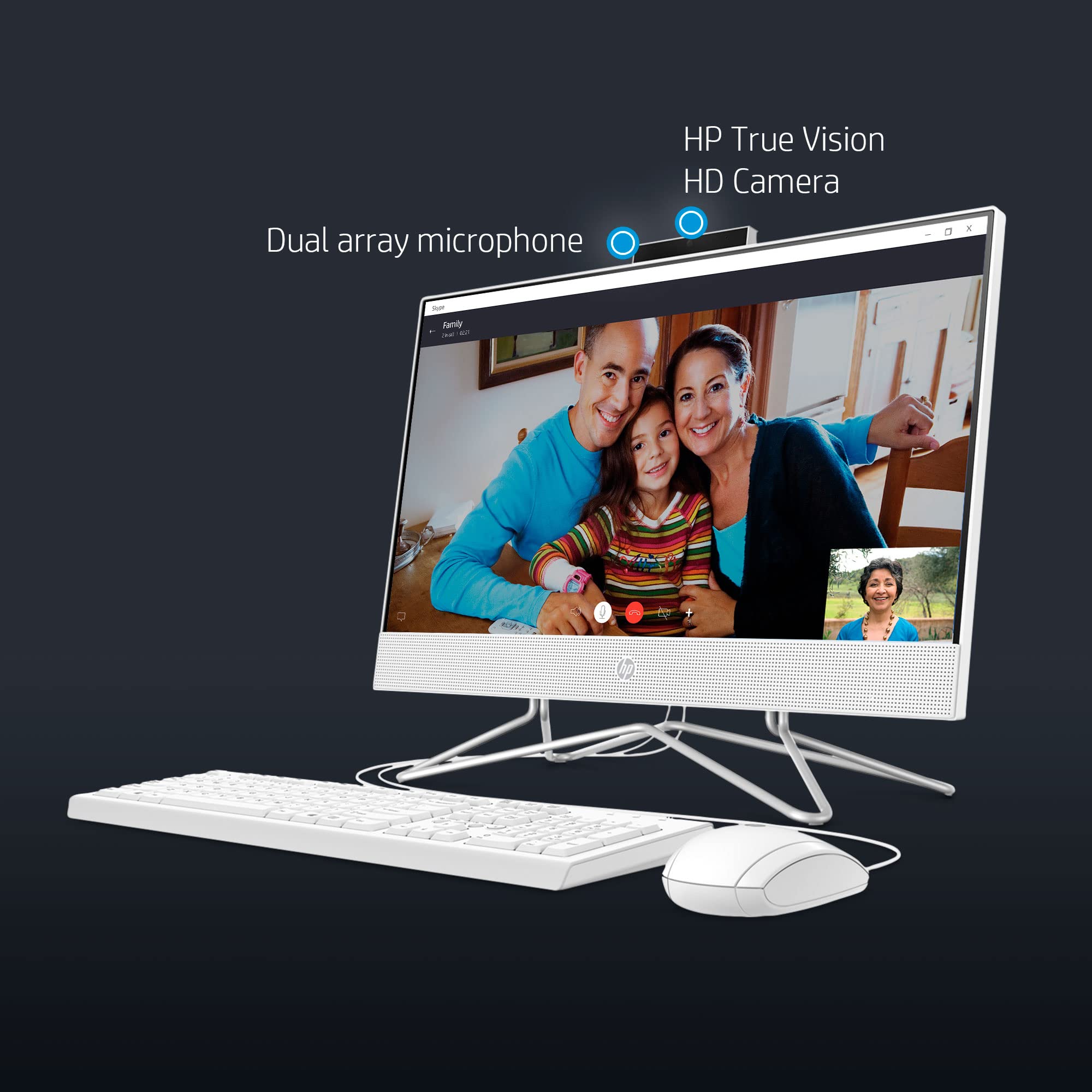 HP 2022 Newest 22-inch FHD All-in-One Desktop Computer Dual-Core AMD Athlon Silver 3050U 32GB DDR4 RAM NVMe M.2 1TB SSD DVD WiFi AC BT RJ45 Webcam Windows 11 Pro White w/RE USB3.0 Flash Drive