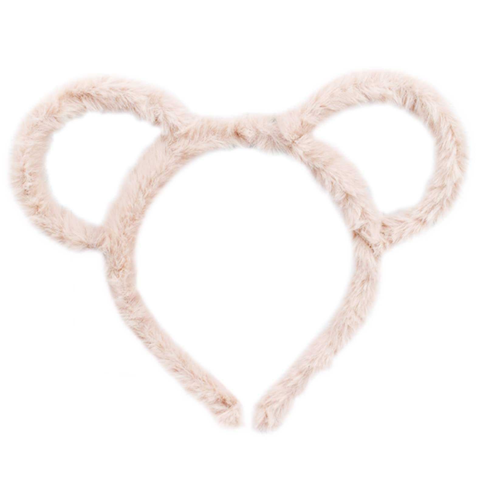 Women Winter Thick Plush Headband Round Mouse Bear Ears Makeup Hair Hoop Bandana Barrettes Black Girls