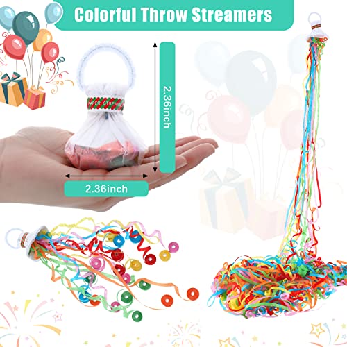 30 Pieces Hand Throw Streamers White Throw Streamers No Mess Confetti Crackers for Wedding, Birthday, Graduation Party Favors