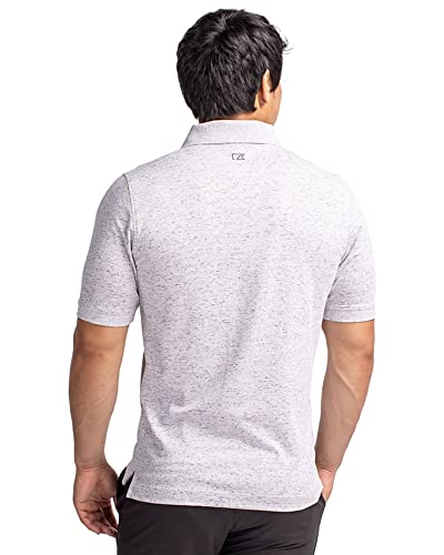 Cutter & Buck Men's Drytec Cotton+ Jersey 35+ UPF Advantage Space Dye Polo Shirt, Elemental Grey, 2X Big