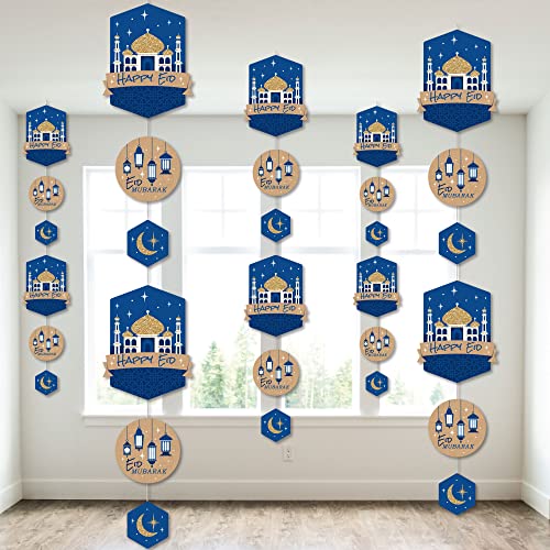 Big Dot of Happiness Ramadan - Eid Mubarak Party DIY Dangler Backdrop - Hanging Vertical Decorations - 30 Pieces