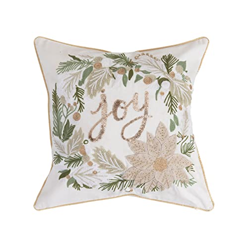 Creative Co-Op 18" Square Beaded Cotton Pillow