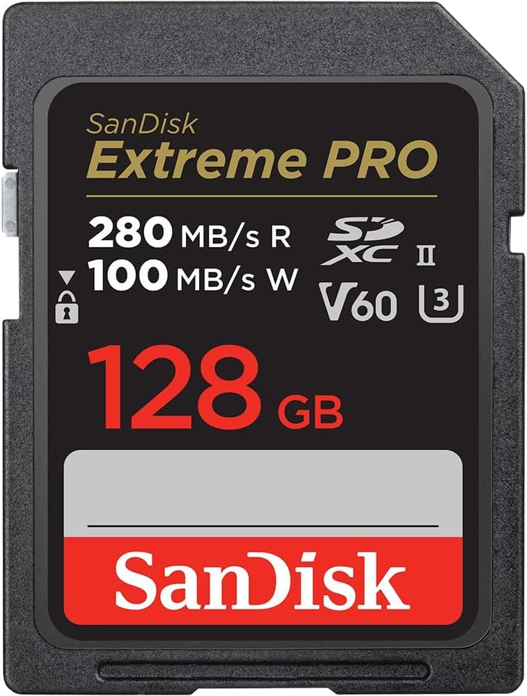 SanDisk 128GB Extreme Pro SD UHS-II Memory Card Works with Canon EOS R3 and EOS R10 Mirrorless Camera (SDSDXEP-128G-GN4IN) Bundle with (1) Everything But Stromboli 3.0 Micro & SDXC Card Reader