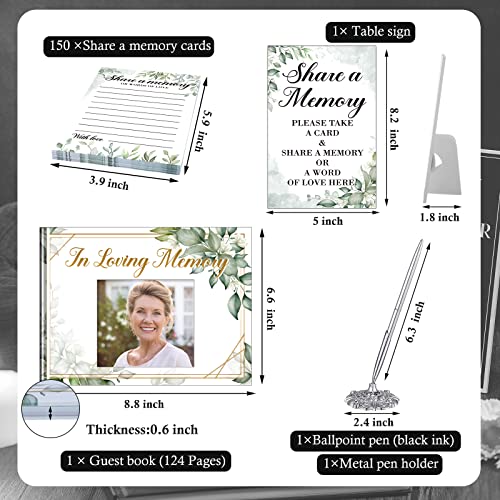 Spakon Funeral Guest Book for Memorial Service Celebration of Life Guest Book 100 Pieces Double Sided Prayer Funeral Cards