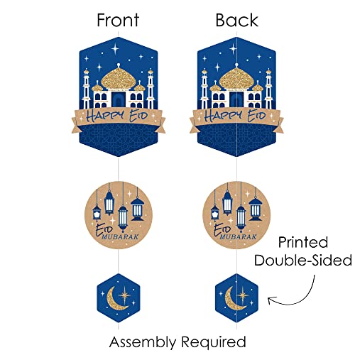 Big Dot of Happiness Ramadan - Eid Mubarak Party DIY Dangler Backdrop - Hanging Vertical Decorations - 30 Pieces