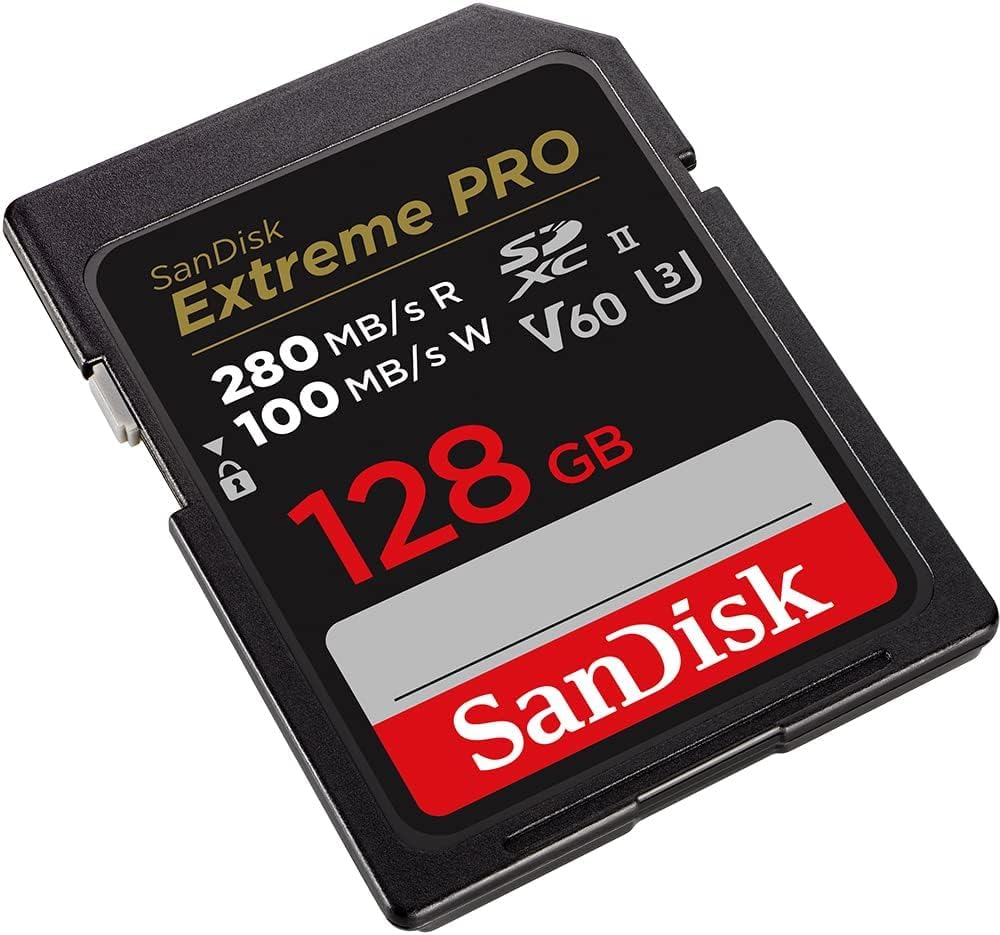 SanDisk 128GB Extreme Pro SD UHS-II Memory Card Works with Canon EOS R3 and EOS R10 Mirrorless Camera (SDSDXEP-128G-GN4IN) Bundle with (1) Everything But Stromboli 3.0 Micro & SDXC Card Reader