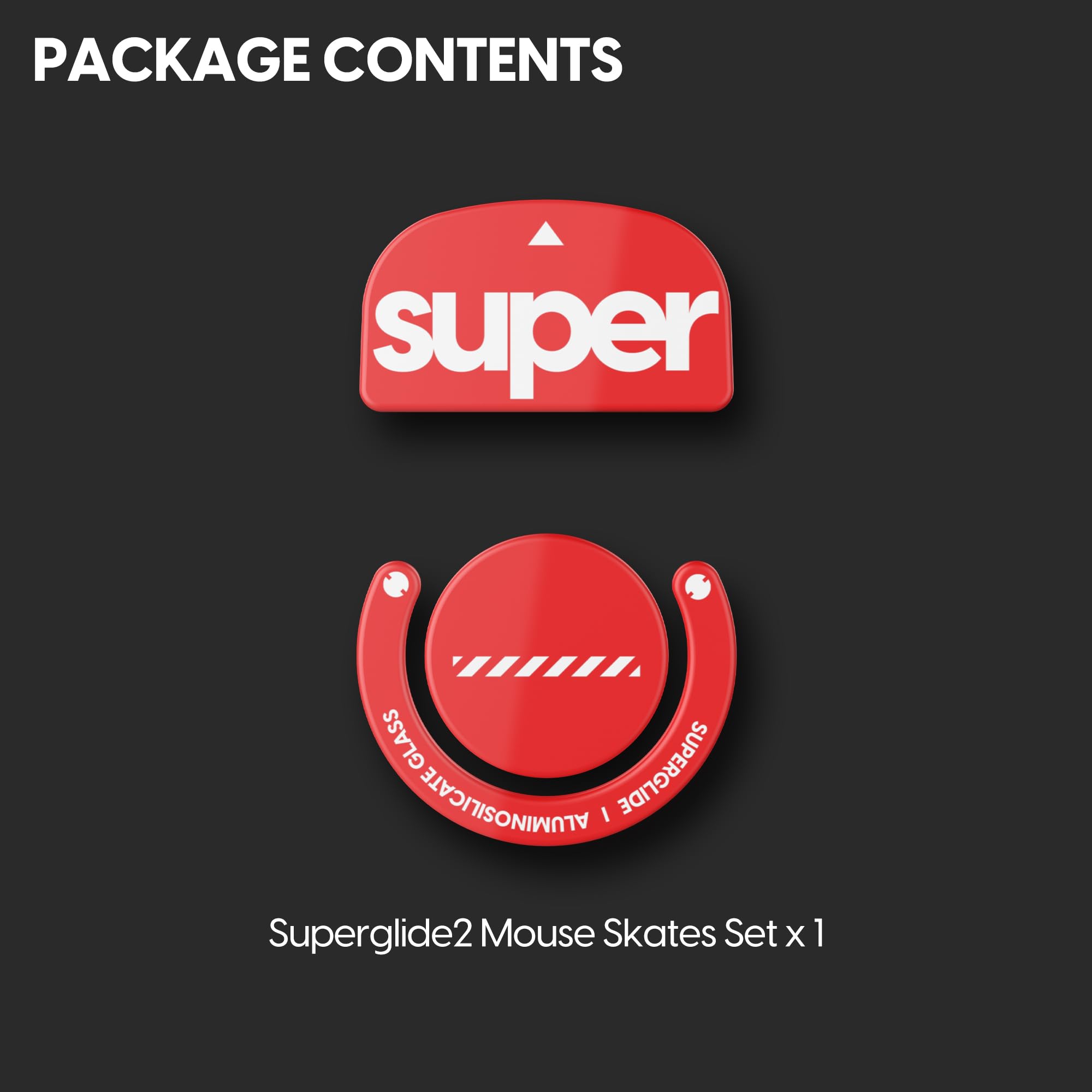 Superglide2 - New Controllable Speed Textured Surface Smoothest Mouse Feet/Skates Made with Ultra Strong Glass Smooth and Durable Sole for Logitech G Pro X Superlight1 [Red]