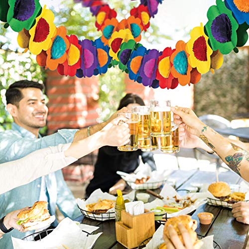 FUTUREPLUSX 3PCS Mexican Tissue Hibiscus Garland Flower Banners for Luau Party Fiesta Party Mexican Hanging Decorations
