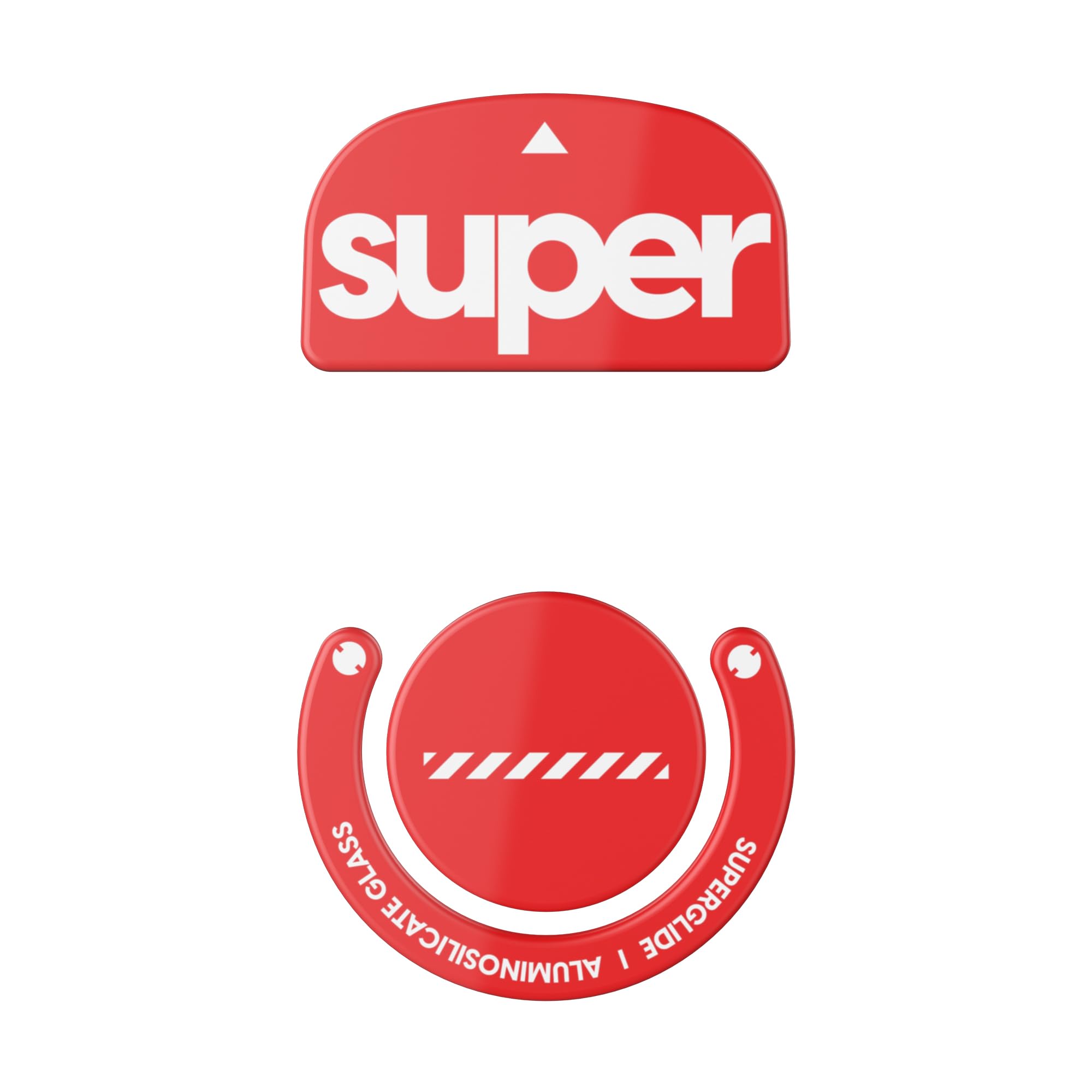 Superglide2 - New Controllable Speed Textured Surface Smoothest Mouse Feet/Skates Made with Ultra Strong Glass Smooth and Durable Sole for Logitech G Pro X Superlight1 [Red]