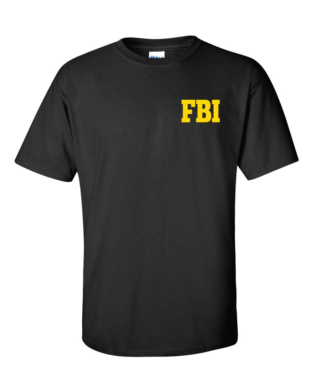 All Things Apparel FBI Federal Bureau of Investigation Front & Back Men's T-Shirt- Med Black (ATA241)