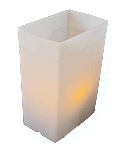 FLIC Electric Luminaria Light Set - Hard Plastic Reusable Luminary Outdoor Pathway Lights - Weather Proof - Compatible w/ Rc Luminary Sleeves (White)