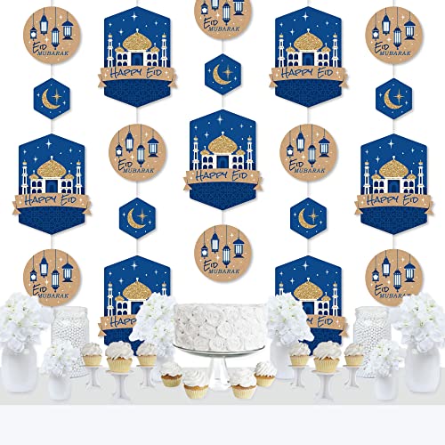 Big Dot of Happiness Ramadan - Eid Mubarak Party DIY Dangler Backdrop - Hanging Vertical Decorations - 30 Pieces