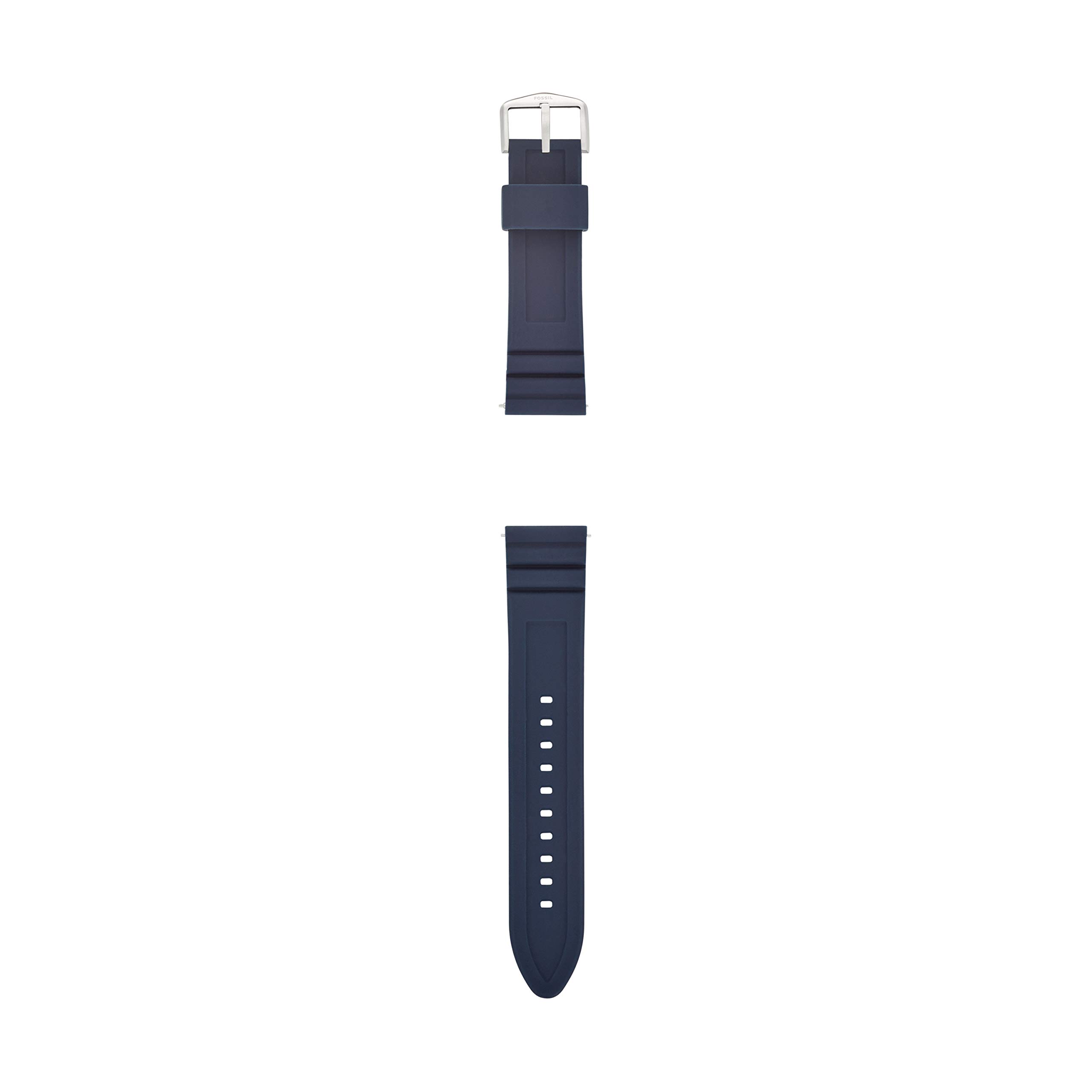 Fossil Men's 22mm Silicone Interchangeable Watch Band Strap, Color: Navy (Model: S221302)