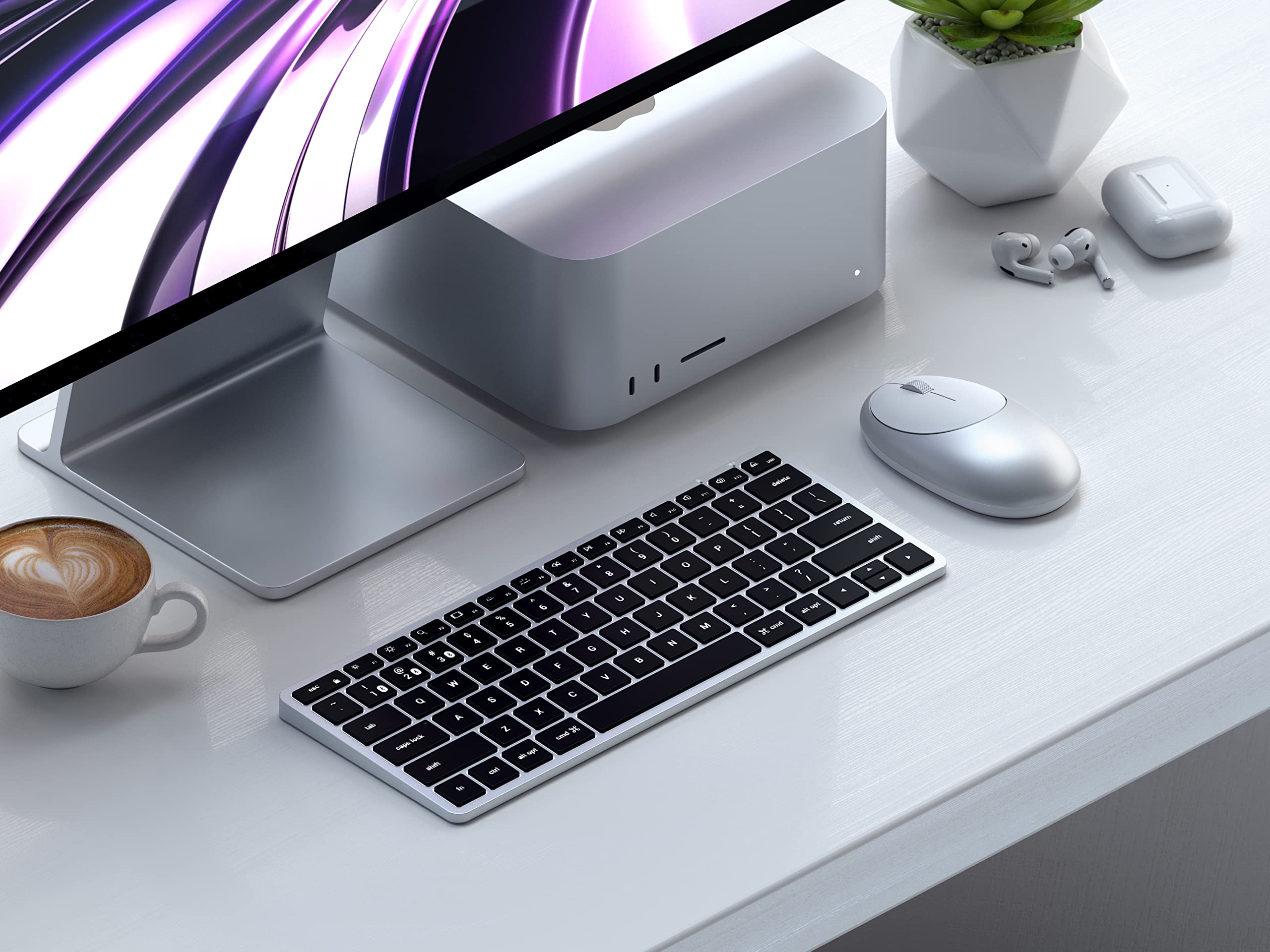 Satechi Slim X1 Bluetooth Backlit Keyboard – Illuminated Keys & Multi-Device Sync – for M2/ M1 MacBook Pro/Air, M2/ M1 iPad Pro/Air, M2 Mac Mini, iMac M1 (Silver)