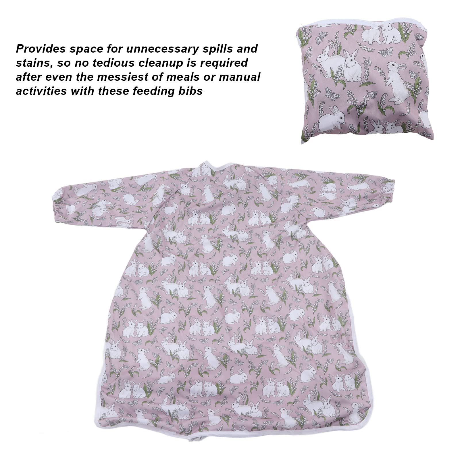 SPYMINNPOO Highchair Cover, Integrated Waterproof Prevent Food Stain Polyester Sleeve Coverall Bib for Kids Dining (Rabbit)