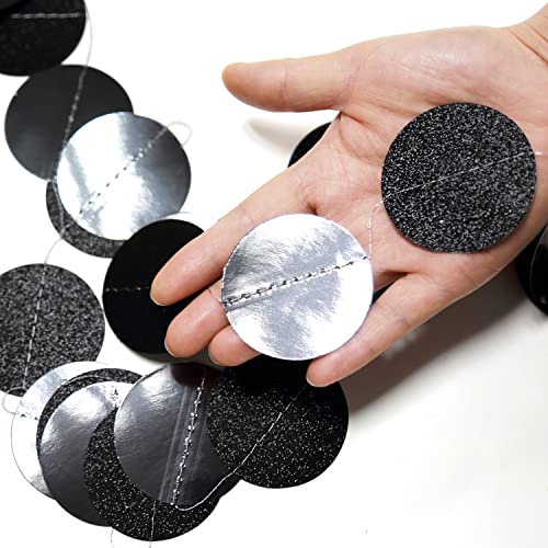 6 pcs Black Fringe Curtains Party Decorations with Garlands Streamers Photobooth Props Party Backdrop Background for Wedding Halloween Birthday Bridal Shower Bachelor Party SuppliesÂ