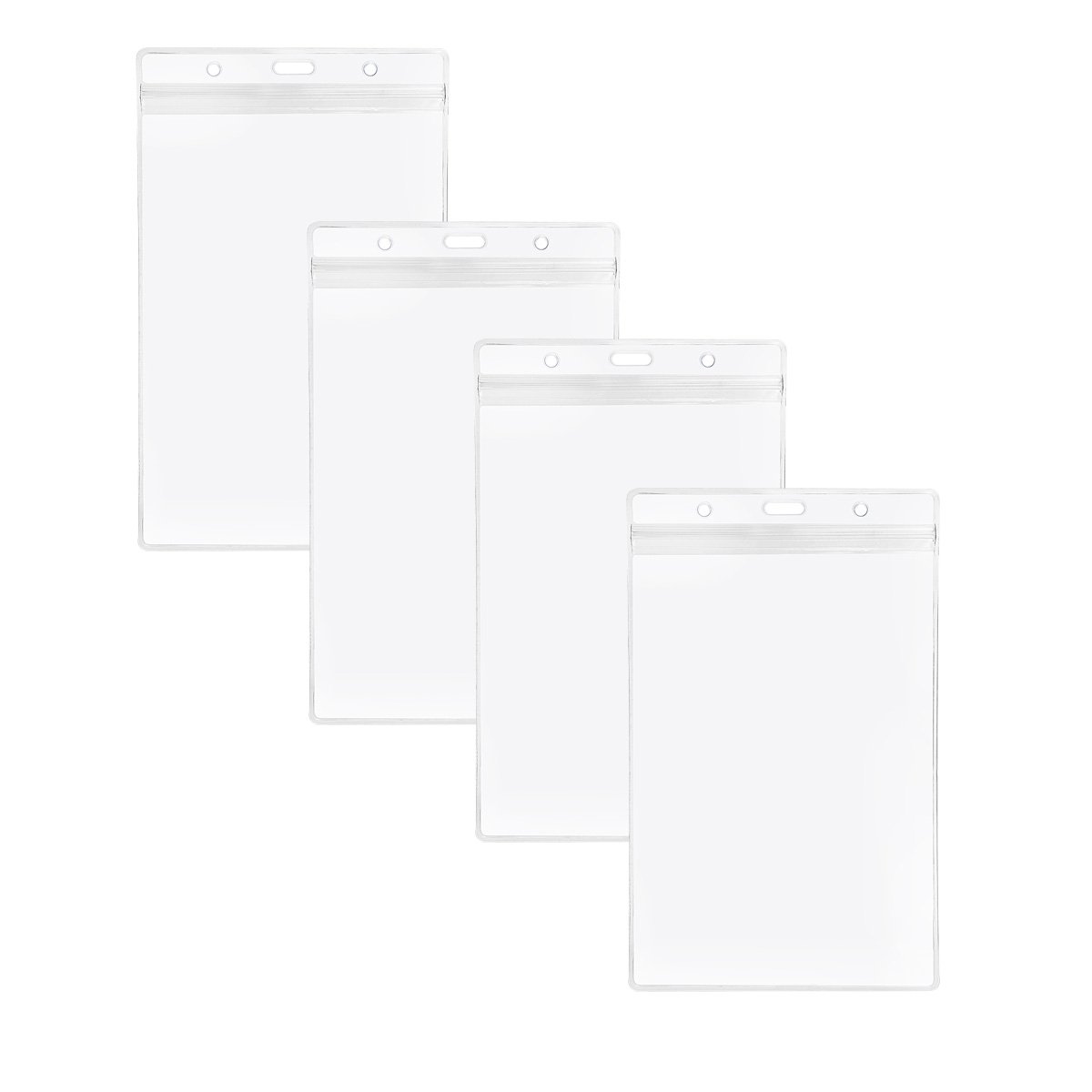 24PCS Transparent Extra Large 6x4" Badge Holders for Passport ID,Cash,Plane Ticket, Receipts,Credit Card, etc