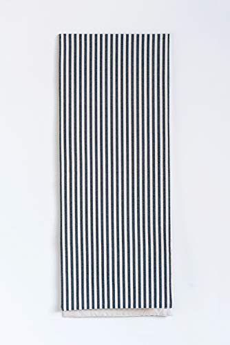 Creative Co-Op Black & White Striped Cotton Table Runner
