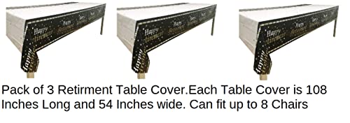 Oojami 3 Pack Happy Retirement Tablecover