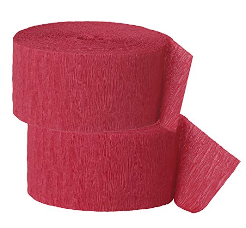 OCD Bargain Crepe Paper Streamer, 81 Feet (2 Piece) - Party Supplies for Parties, Baby Shower, Bridal Shower, Multi Colors (Red)