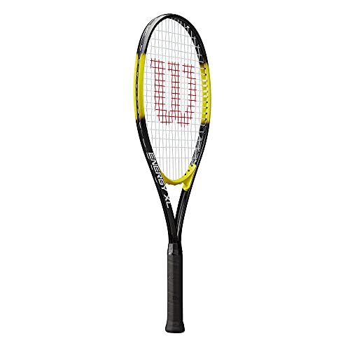 Wilson Energy XL 112 Pre-Strung Recreational Tennis Racquet Bundled with a Black Advantage II Tennis Bag - Oversize String Bed & Xtra Long Frame