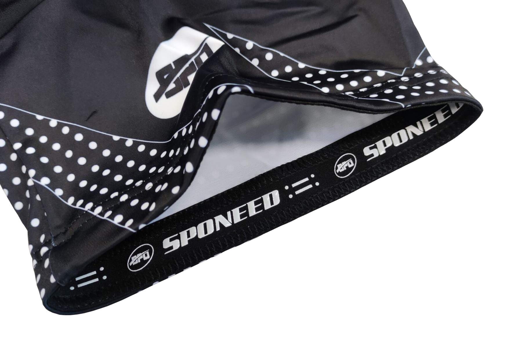 SPONEED Men Bicycle Shorts, Black with White, US L (CN XL)