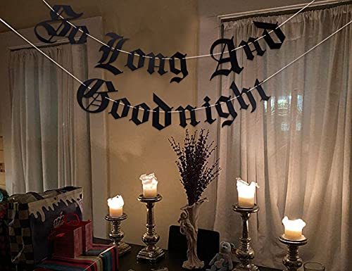 Gothic Letter So Long And Goodnight Banner - Funeral 30th Birthday Banner - Emo 30th Birthday Party Decoration (GOODNIGHT)