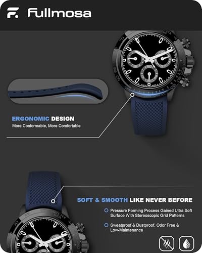 Fullmosa 22mm Silicone Watch Bands No Gaps Compatible for Samsung Galaxy Watch 46mm/Gear S3 Classic/Frontier, Galaxy Watch 3 45mm,(Blue)