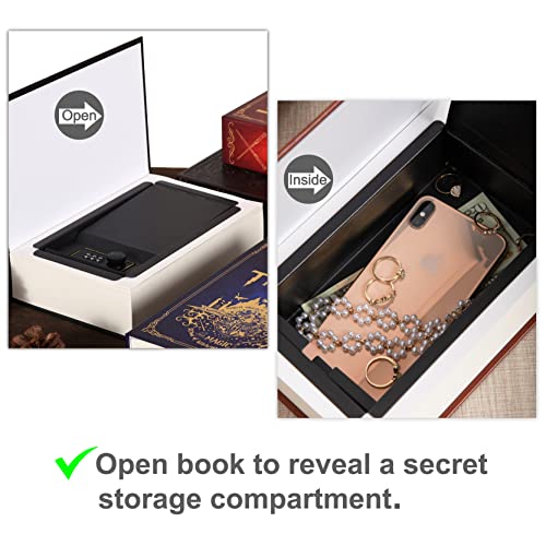 READER Book Safe Storage Box with Real Pages Key Lock Box Money Safe Book Storage Lock Boxes for Personal Items Large Capacity Diversion Safes Hold Phone,Cash