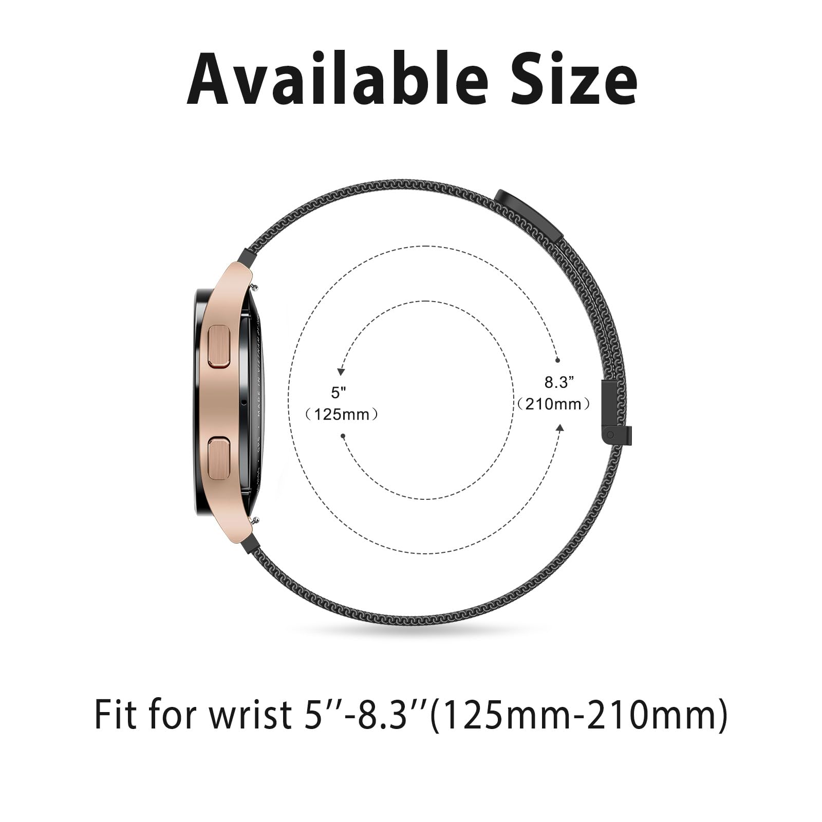 Meliya Metal Watch Bands, 20mm 22mm Quick Release Watch Strap, Stainless Steel Mesh Replacement band for Women Men (20mm, Black)
