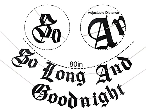 Gothic Letter So Long And Goodnight Banner - Funeral 30th Birthday Banner - Emo 30th Birthday Party Decoration (GOODNIGHT)
