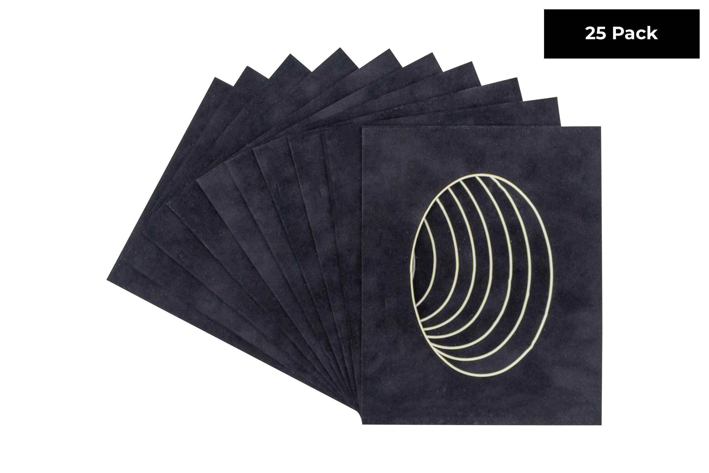 CountryArtHouse Black Suede Acid Free 10x12 Oval Picture Frame Mat with White Core Bevel Cut for 8x10 Pictures - Fits 10x12 Frame - Pack of 25 Matboards