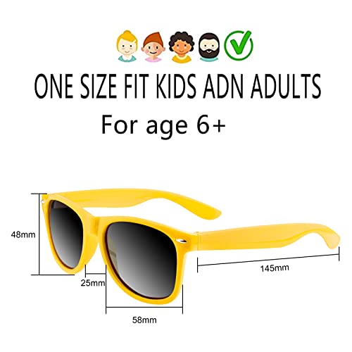 TUPARKA 12 Pack Sunglasses in Bulk School Party Goody Bag Fillers for Birthday Party Beach Pool Party, Yellow