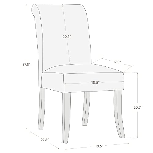 Watson & Whitely Upholstered Kitchen & Dining Room Chairs with High Back, Faux Leather Dining Chairs with Solid Wood Legs, Set of 2, Black