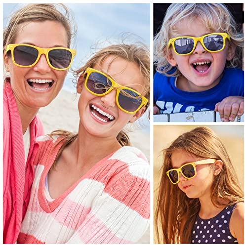 TUPARKA 12 Pack Sunglasses in Bulk School Party Goody Bag Fillers for Birthday Party Beach Pool Party, Yellow